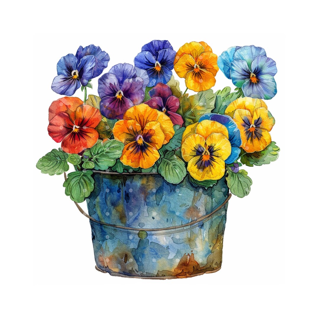 12 JPG Flower Buckets Clipart, Bucket With Flowers, High Quality ...
