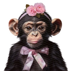 14 Monkey Watercolor Cliparts. Ape Print, Monkey for Printing, Monkey ...