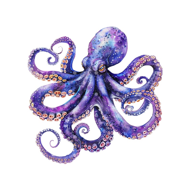 76 Watercolor Octopus Clipart: 76 PNG Images, Transparent Background ...