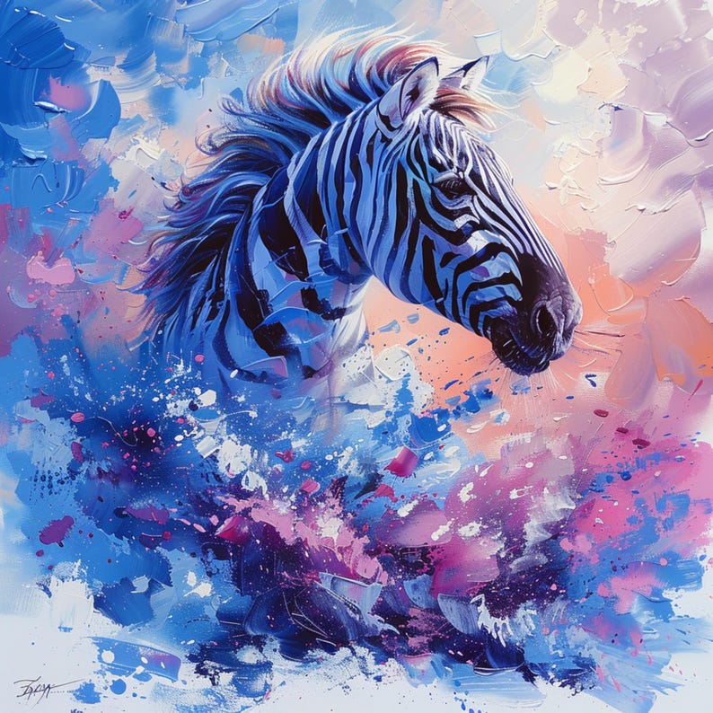 12 Zebra Neon Clipart, Zebra Clip Art Wall Art, Watercolor Zebra Download, Rainbow Zebra, Zebra ...