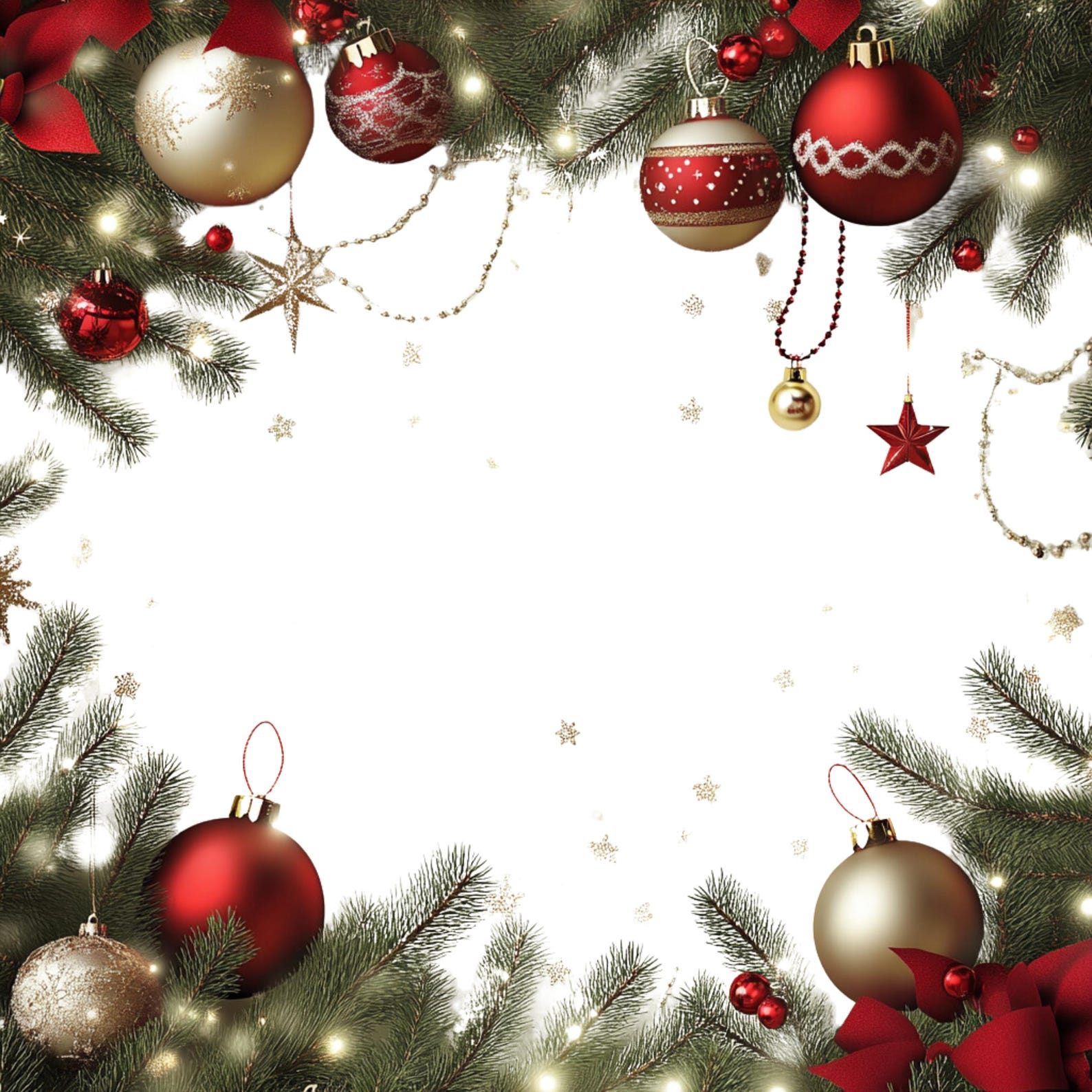 Christmas Balls Frame Art: Festive PNG Clipart (digital Download ...