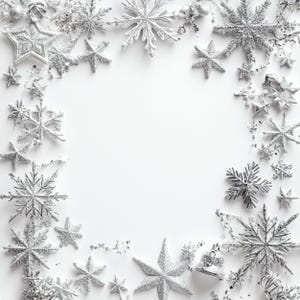 Snowflake Frame Digital Images: Christmas Winter Clipart (jpg) - Etsy