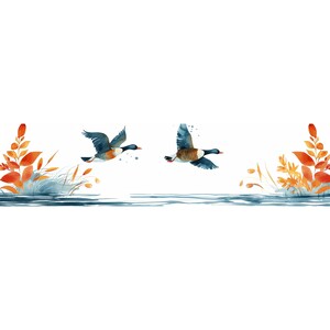 Geese Hunting Border Clipart: Lake Scene (JPG Digital Download) - Etsy
