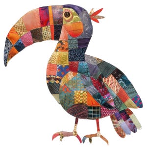 Patchwork Toucan Illustration: Colorful Whimsical Bird (digital Image) - Etsy