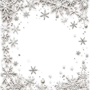 Snowflake Frame Digital Images: Christmas Winter Clipart (jpg) - Etsy