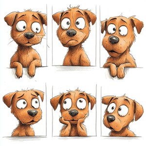 Funny Dog Clipart: Goofy Watercolor Dog Icons (PNG) - Etsy