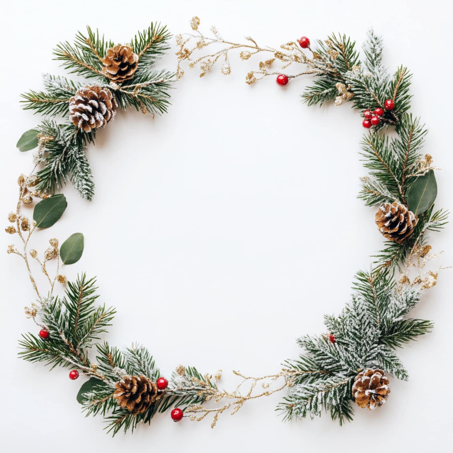 Watercolor Christmas Frames Clipart: Holiday JPG Bundle (digital ...