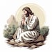 Jesus Praying Watercolor Clipart: Gethsemane Easter Art (digital ...
