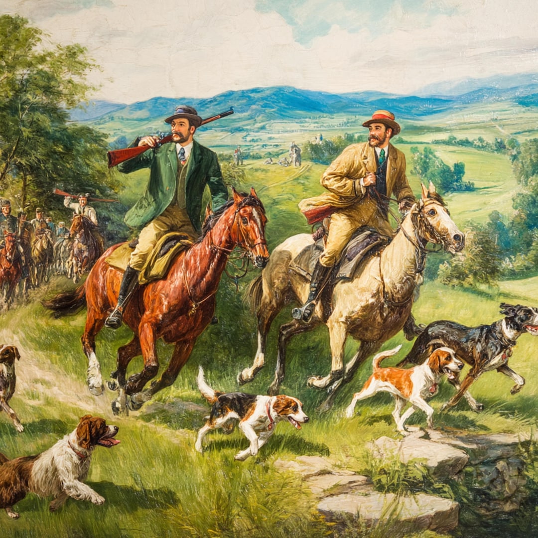 Victorian Horse Hunting Scene Prints: Vintage Equestrian Art (digital ...