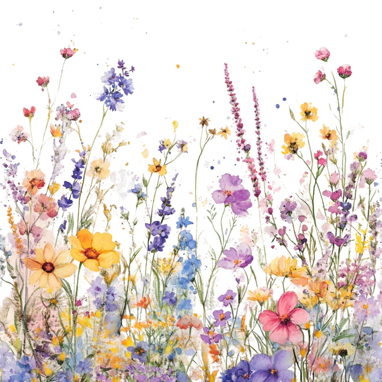 12 Watercolor Wildflower Clipart: Floral PNG Set (digital Download) - Etsy