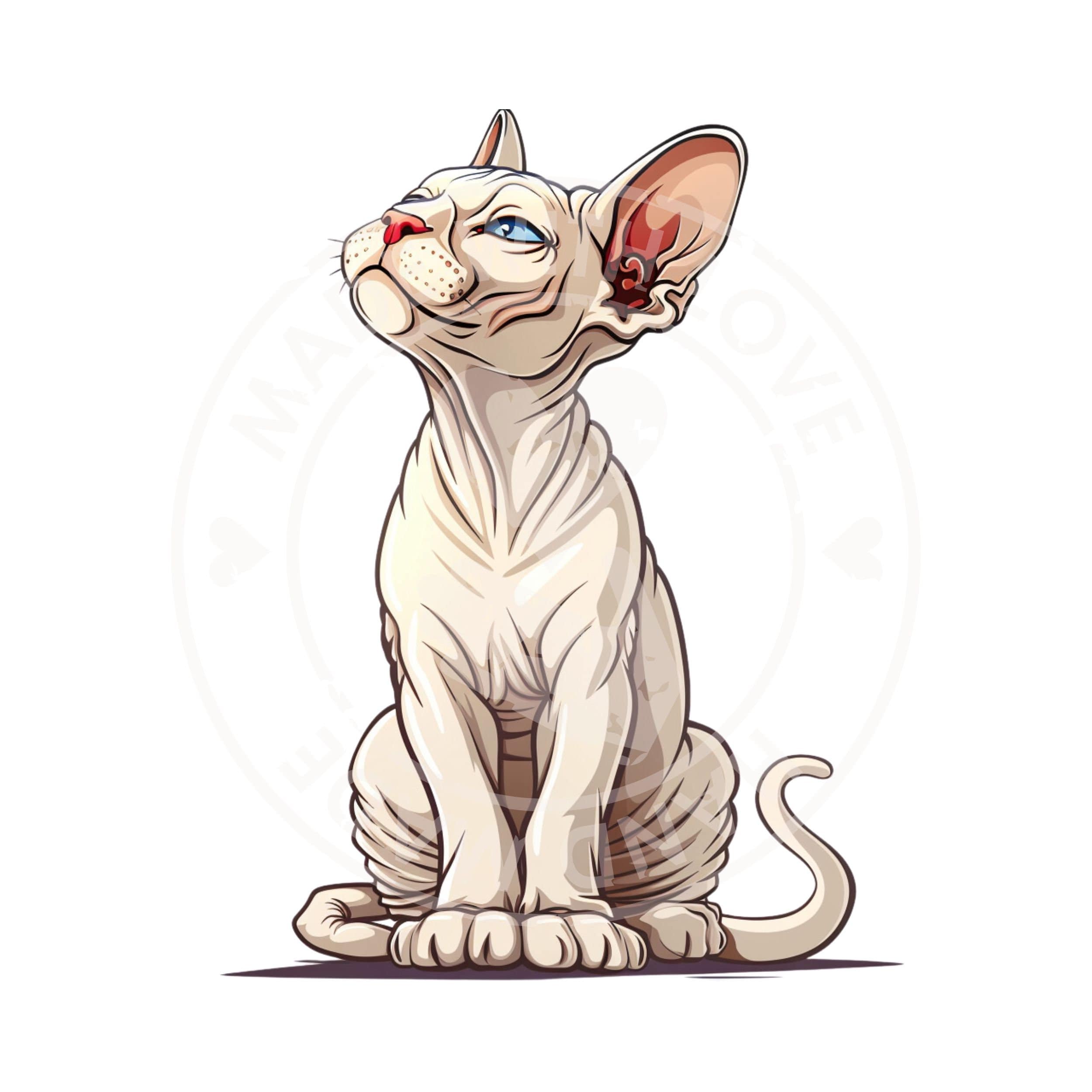 15 PNG Cartoon Sphynx Cat Clipart, Baby Sphynx Cat, Printable ...