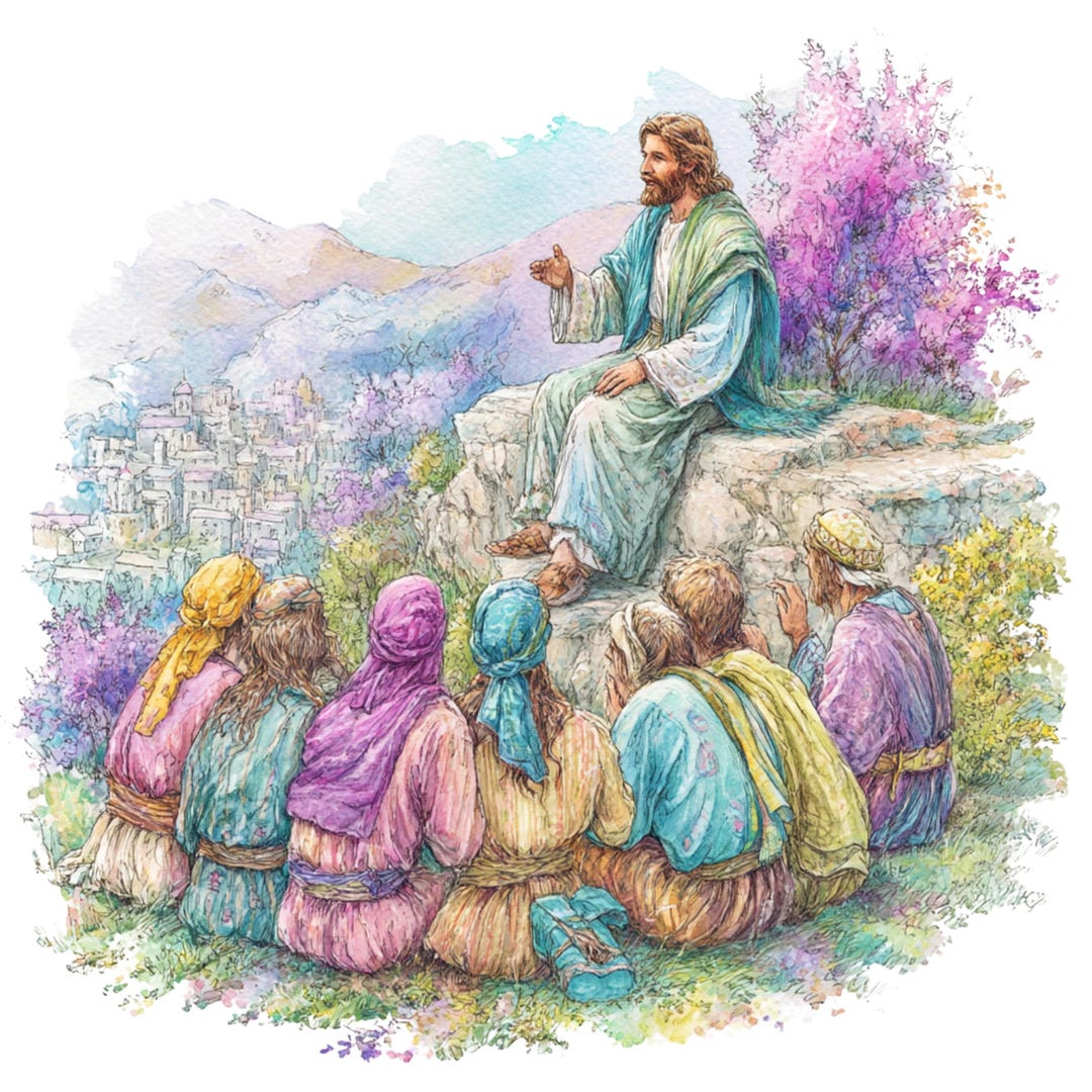 Disciples of Jesus Clipart, Bible Scene Watercolor Clip Art, Christian ...