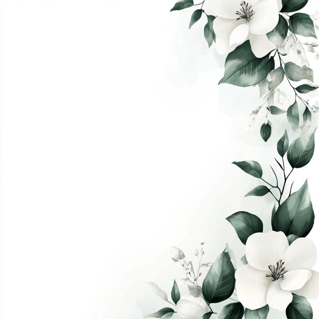 Floral Side Border Clipart: Pastel Watercolor Flowers (digital Download ...