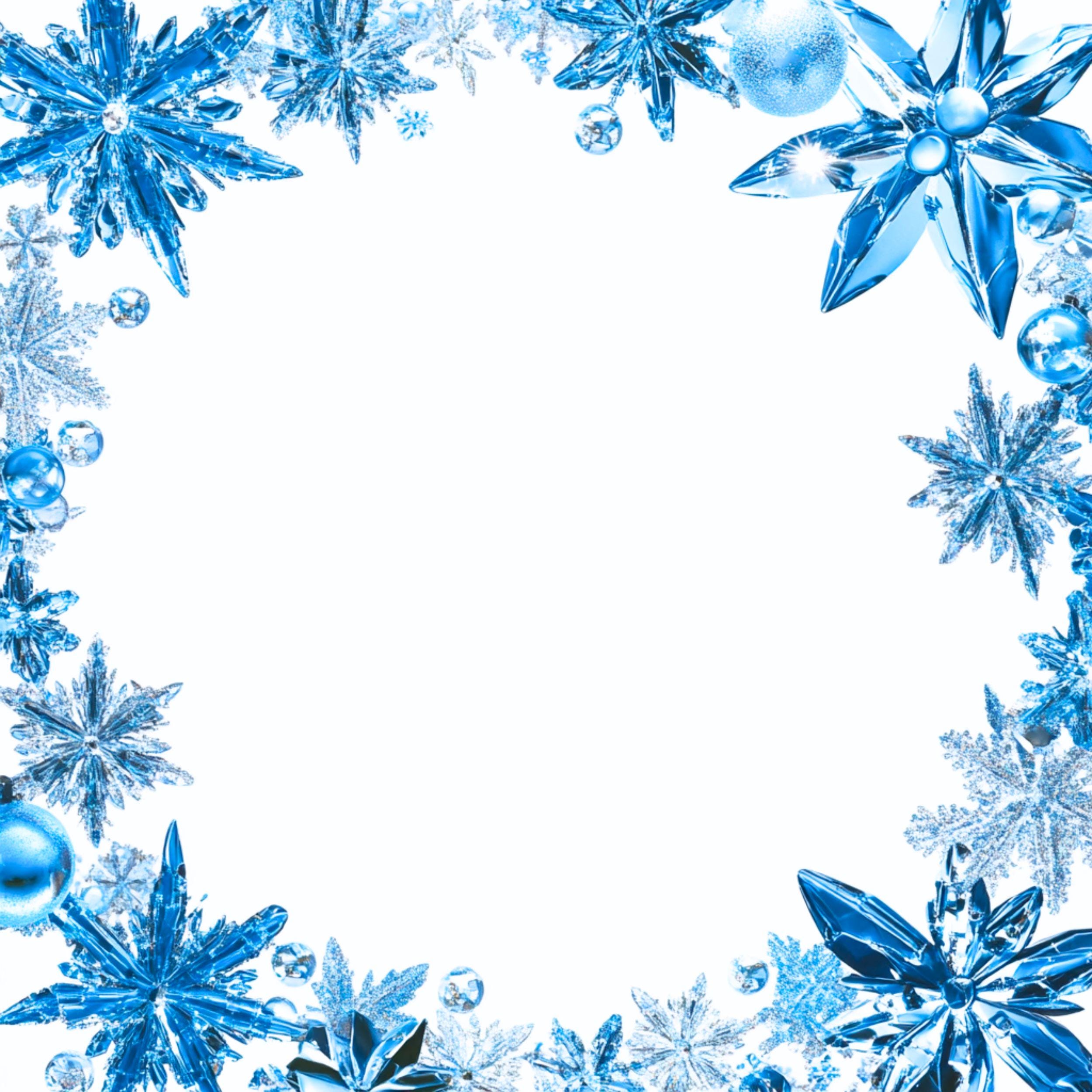 Christmas Snowflake Frame Clipart: Icy Winter Border (digital Images ...
