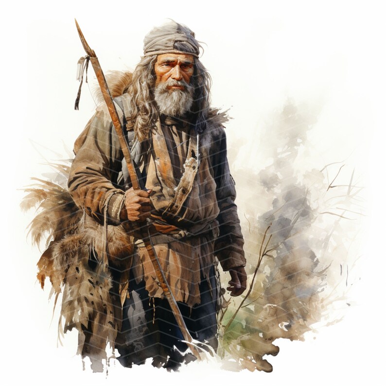 11 Ancient Hunter Cliparts, JPG, Digital Image of Ancient Man, Ancient ...