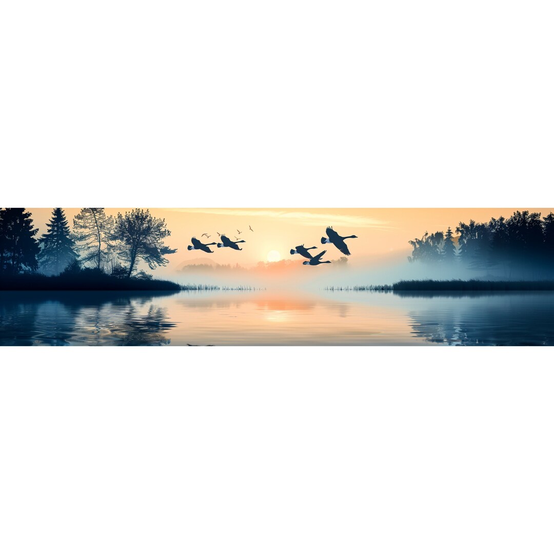 10JPG Geese Hunting Clipart Border, Geese Over a Lake Clipart, High ...