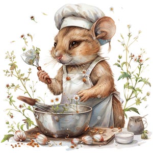 Watercolor Gopher Clipart: Chef PNG Images (digital Download) - Etsy