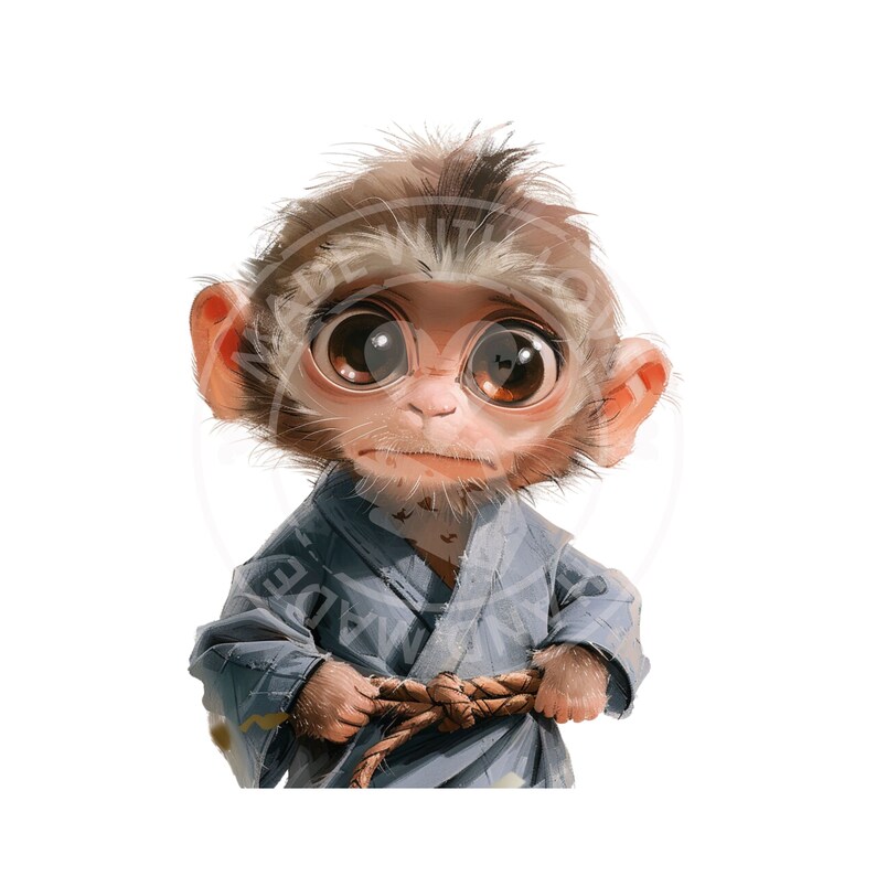 12 PNG Cartoon Monkey Clipart, Baby Monkey Sensei Png, Printable ...