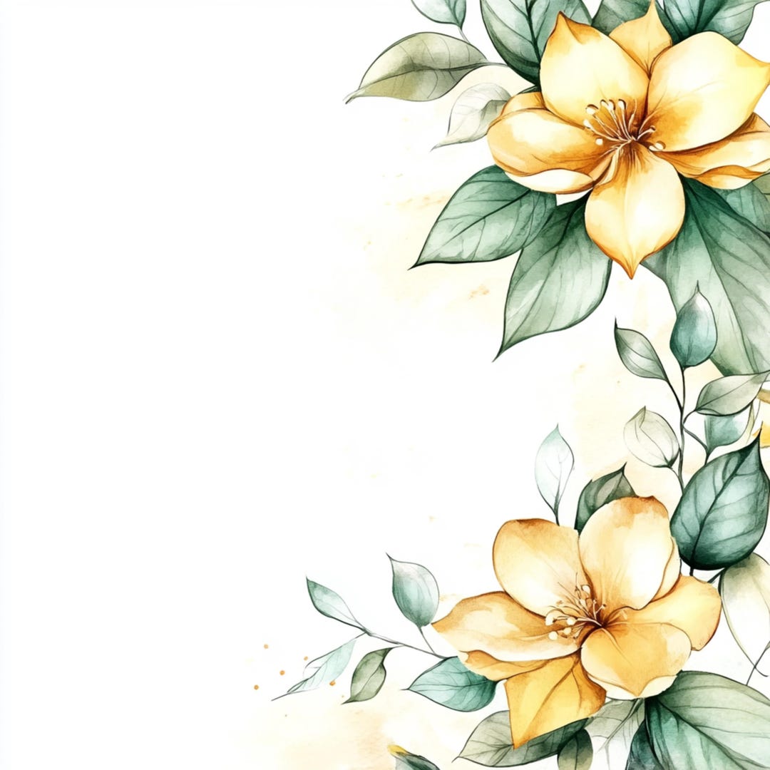 12 Floral Side Border Clipart, Watercolor Flower Borders, Flowers High ...