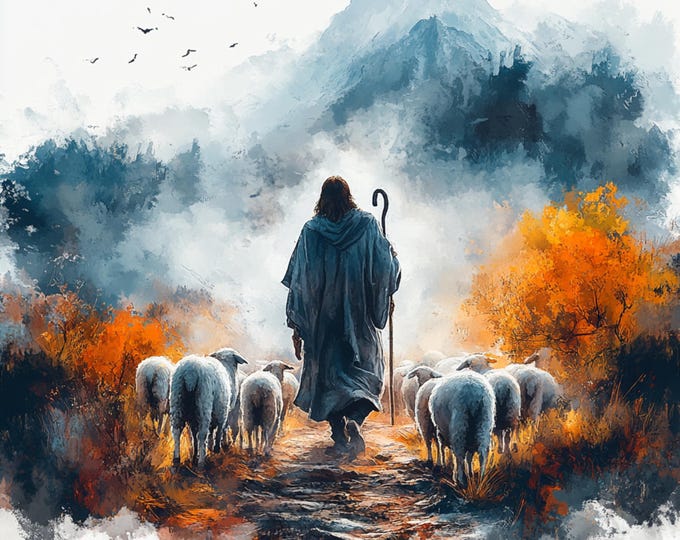 24 Paquete de imágenes prediseñadas de Jesús pastoreando ovejas, Jesús ...
