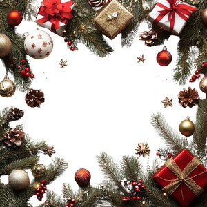 Christmas Balls Frame Art: Festive PNG Clipart (digital Download ...
