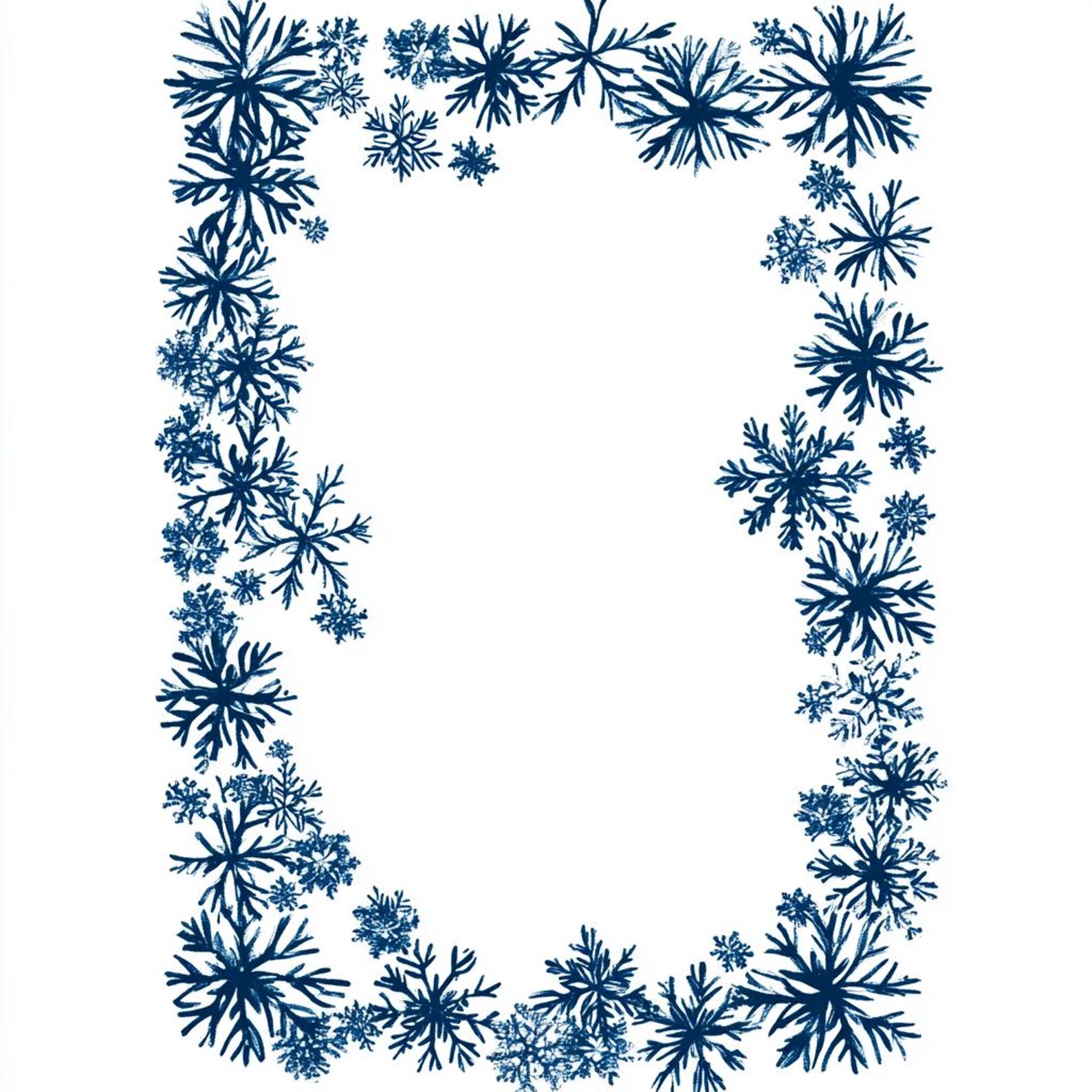 Christmas Snowflake Frames Clip Art: Holiday PNG Bundle (digital ...