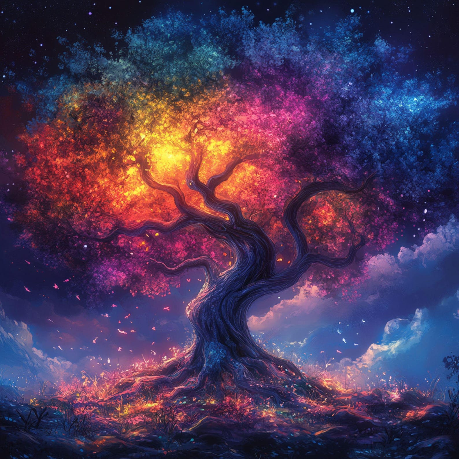 10 ENCHANTED TREE CLIPART, Watercolor Magic Tree Image, Digital ...