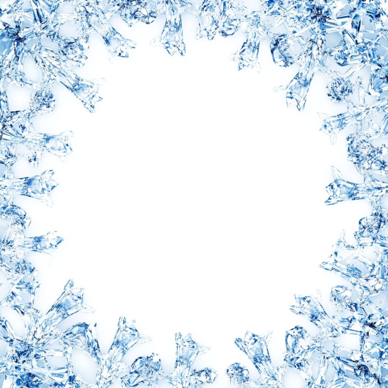 Crystal Snowflake Frame Clipart: Winter Holiday Digital Images (jpg) - Etsy