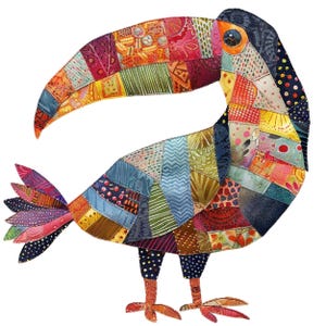 Patchwork Toucan Illustration: Whimsical Bird Art (digital Image) - Etsy