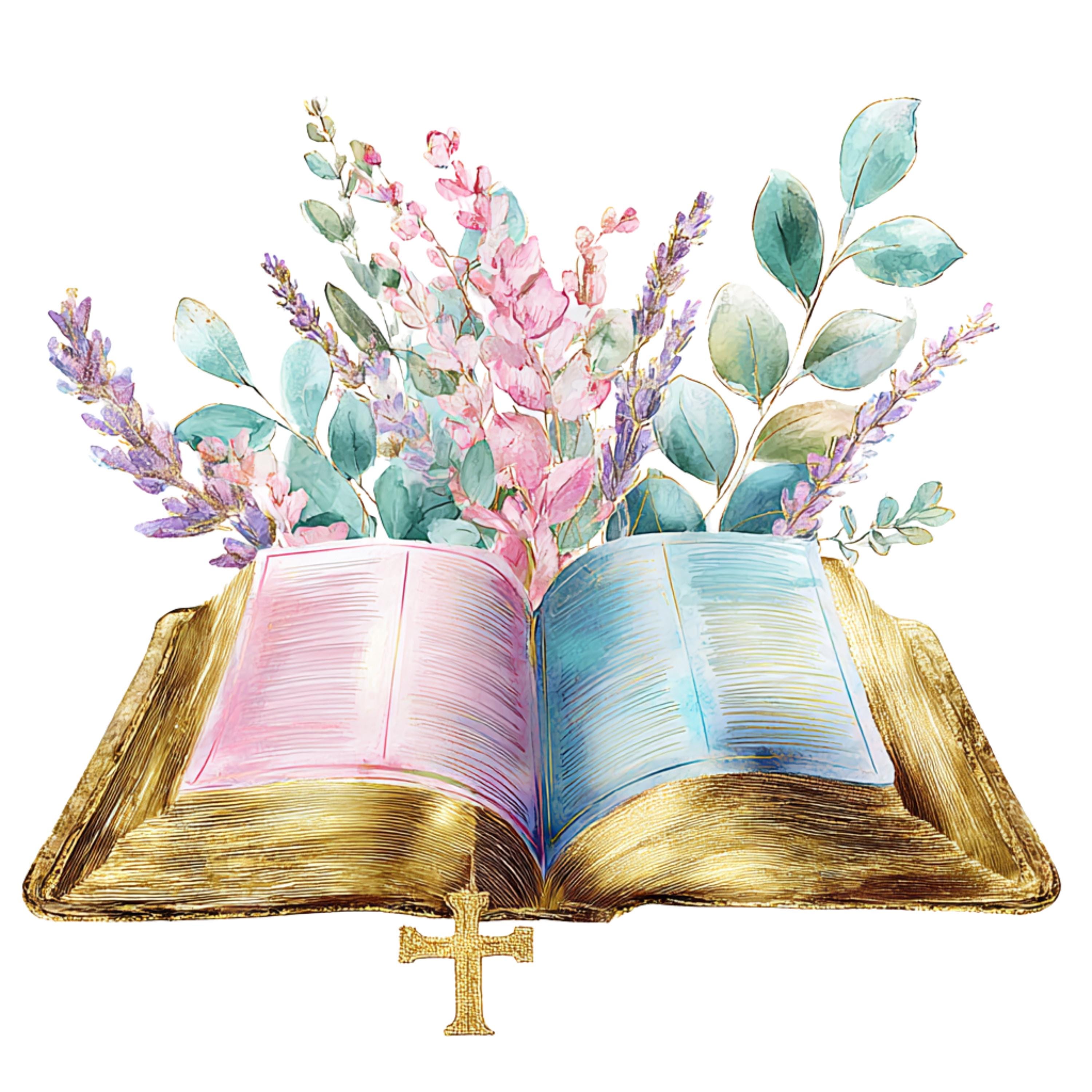 Watercolor Holy Book Clipart: Christian Bible Illustrations (PNG, JPG ...