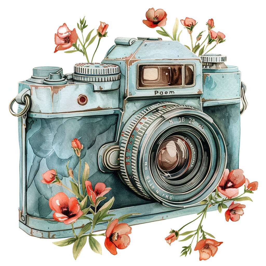 16 PNG Camera and Flowers Clipart, Flowers and Camera Png, Printable ...