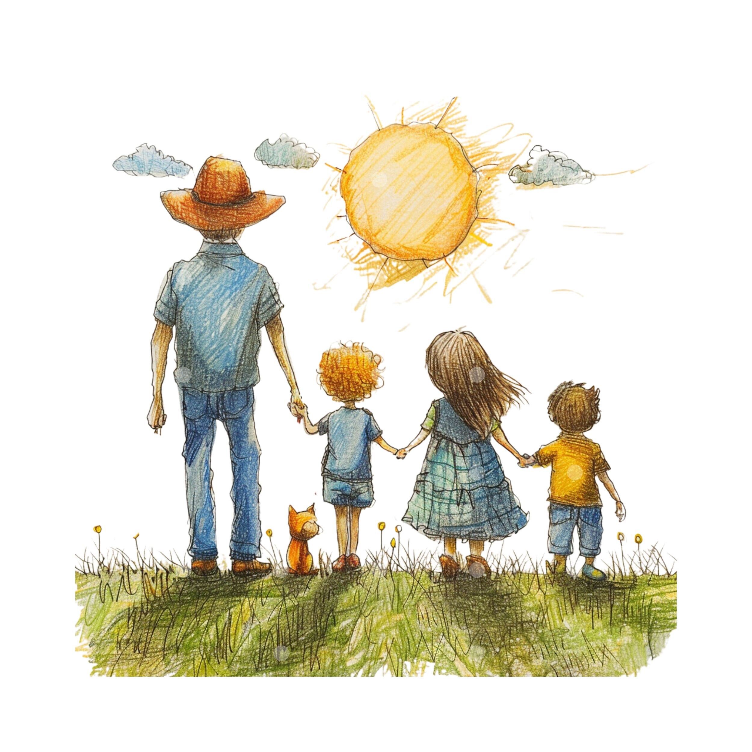 12 Happy Family Pastel Clipart, JPG Clipart. Family Together. Printable ...