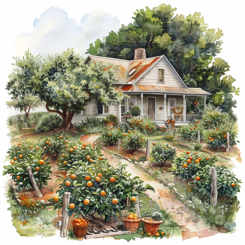 10 COUNTRY HOMESTEAD CLIPARTS, Jpg Homestead Image, Old Orchard Clipart ...