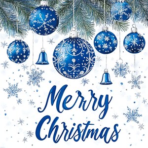 Blue Christmas Greeting Card: Festive Holiday Art (digital Image) - Etsy
