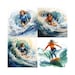 Surfing Girl Watercolor Clipart: Beach Summer Graphics (JPG) - Etsy