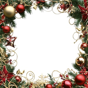 12 PNG Christmas Frames Clip Art, High-quality, Holiday Frame Bundle ...