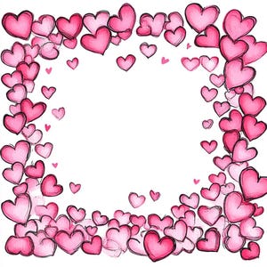 12 PNG Frame of Hearts, Transparent Background Valentines Day Clipart ...