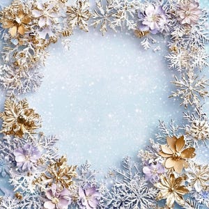 12 Christmas Frame Winter Clipart, Floral Snowflake Frames, High ...