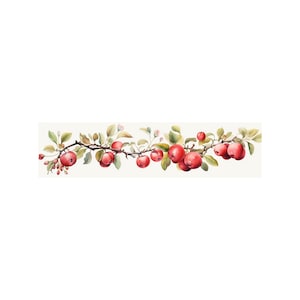 Watercolor Apple Branch Border Clipart: Floral Image (JPG, PNG), Spring ...