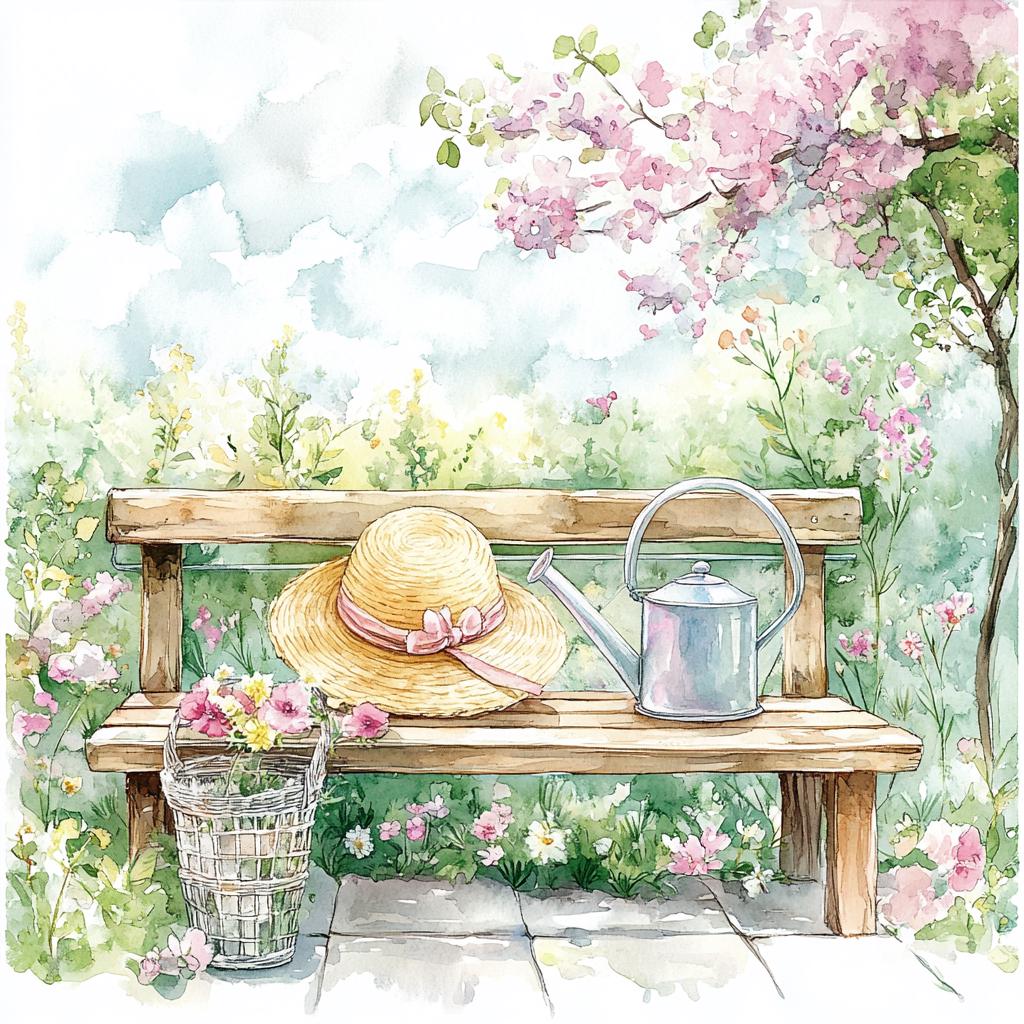 10 Watercolor Gardening Clipart Bundle: Garden Tools, Water Cans ...