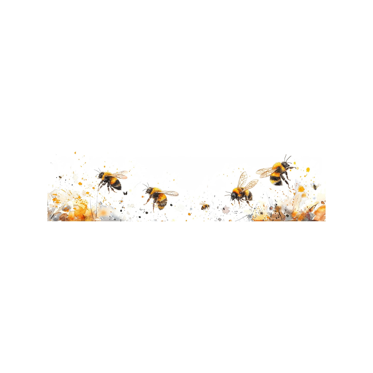 Bumblebee Flowers Border Clipart: High-resolution Bee PNG (commercial ...