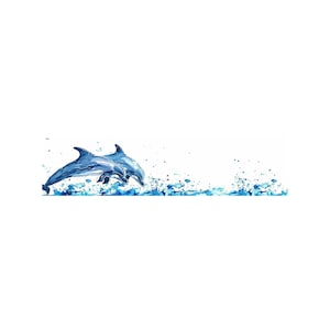 10 JPG Dolphins Border Clipart, Watercolor Dolphin, Clipart Border ...