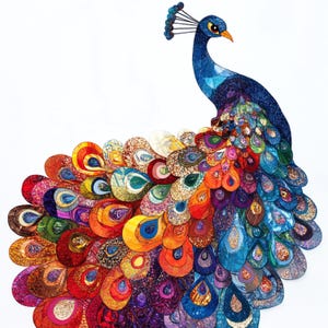 12 Peacock Patchwork Clipart, Scrapbooking or Cards, Watercolor Vintage Art, High-quality JPG ...