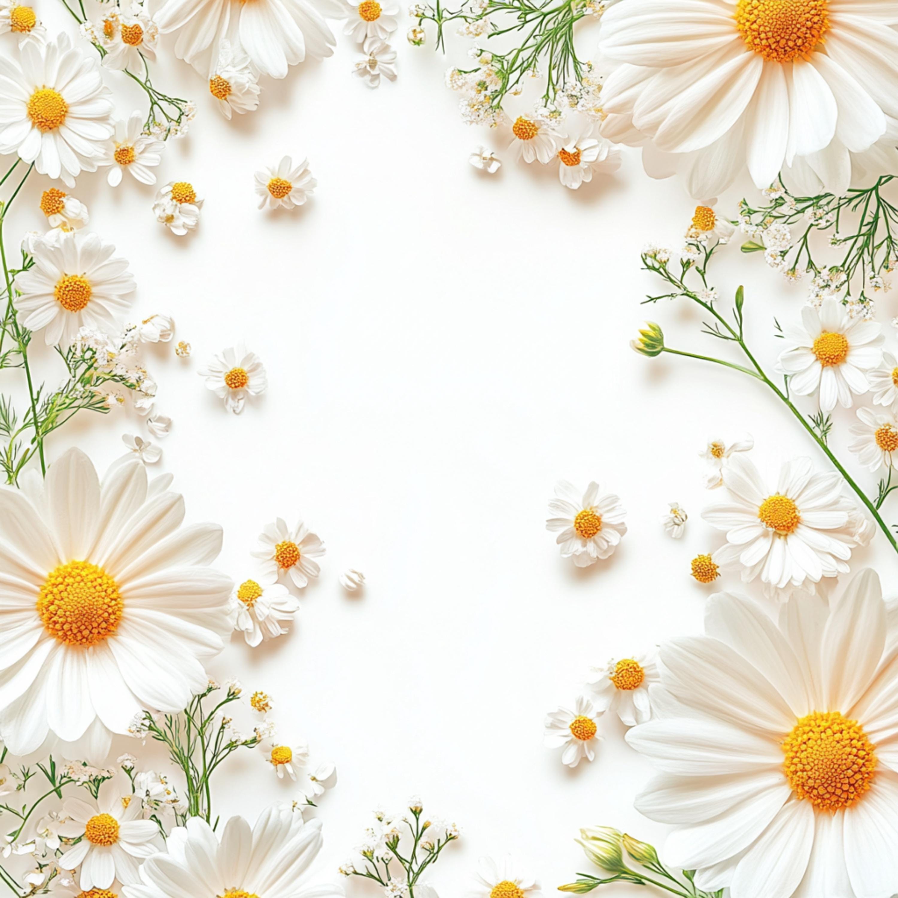 Daisy Frame Clipart: Watercolor Floral Borders (JPG Digital Art ...