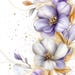 Violet Floral Side Border Clipart: Watercolor Flowers (digital Download ...