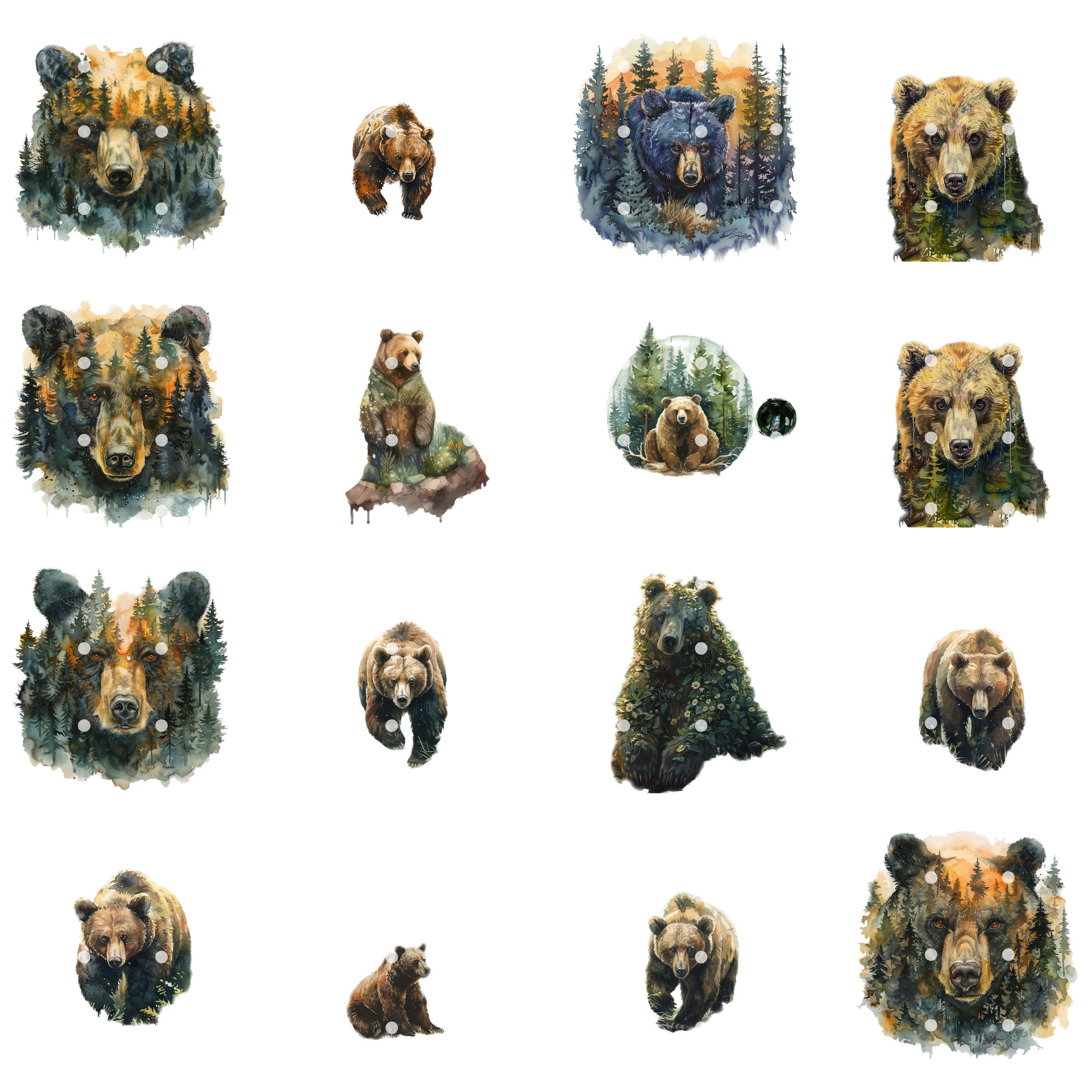 Grizzly Bear Clipart: High-resolution PNG, Transparent Background ...