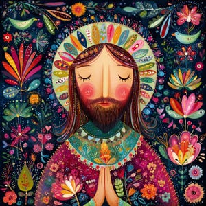 12 Jesus Christ Folk Art, Christian Wall Art, Jesus Poster Clipart ...