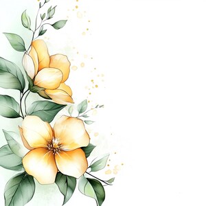 12 Floral Side Border Clipart, Watercolor Flower Borders, Flowers High ...