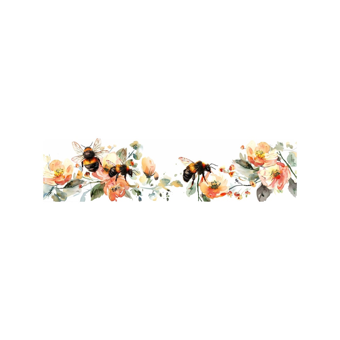 15 Bee Border PNG Clipart, Flowers Border Clipart PNG, Bumblebee Border ...