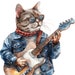 12 Rocker Cat Cliparts, PNG Rockstar Cat Image, Cat Musician, Cat ...